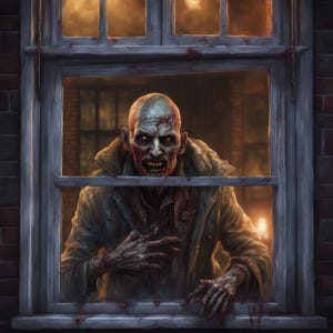Halloween Zombie in a Window Set of 9 |seamless Patterns |instant ...