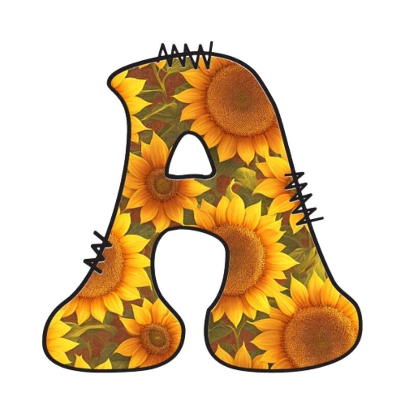 Sunflower Doodle Alphabet Set - Etsy