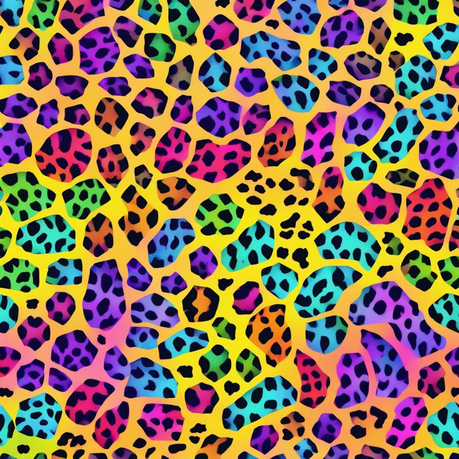Rainbow Cheetah Leopard Print Set of 38 |seamless Patterns |instant ...