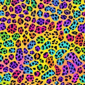 Rainbow Cheetah Leopard Print Set of 38 |seamless Patterns |instant ...