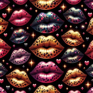 Fashion Kiss Lips Set of 20 |seamless Patterns |instant Download ...