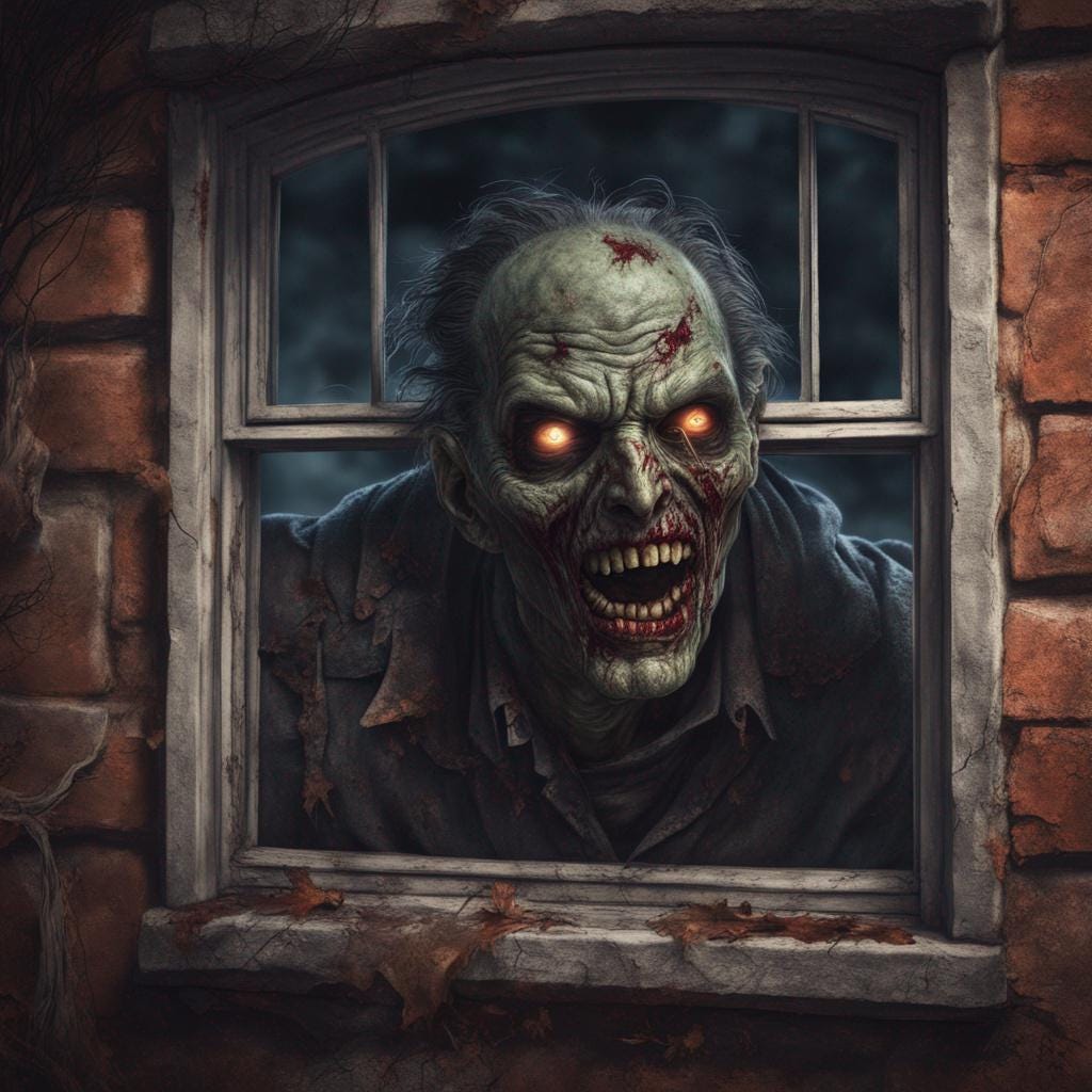 Halloween Zombie in a Window Set of 9 |seamless Patterns |instant ...