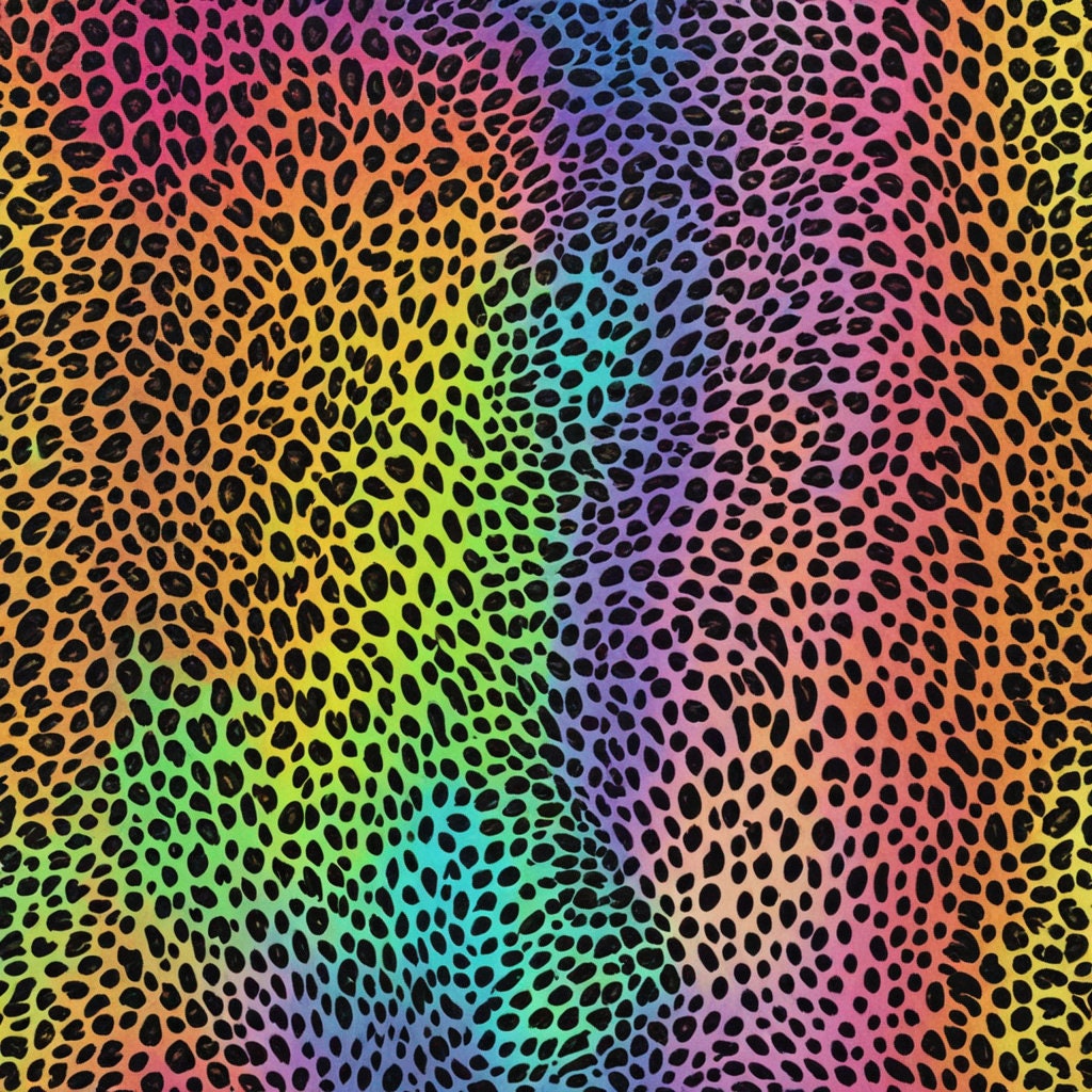 Gorgeous Rainbow Cheetah Print Set of 10 |seamless Patterns |instant ...
