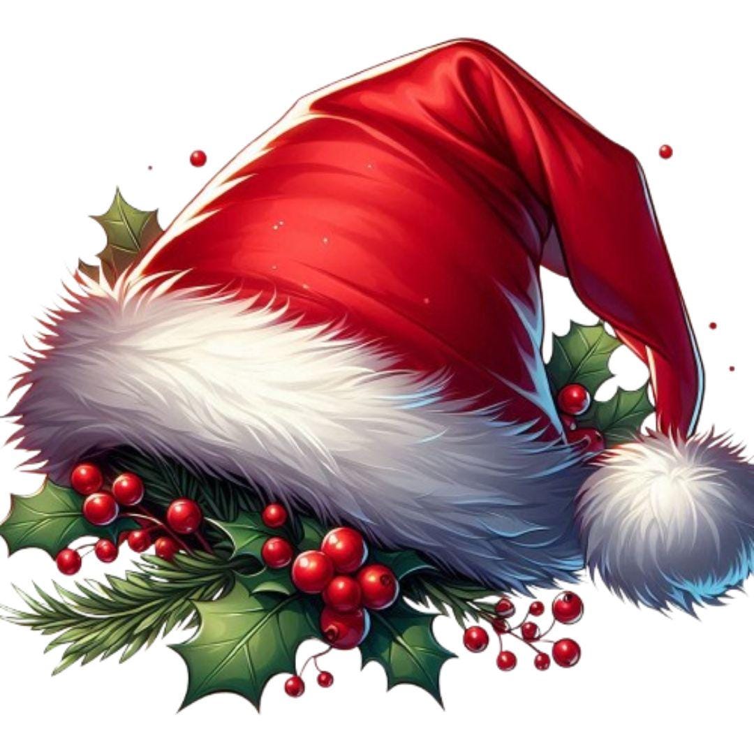 Santa Hat Set of 22 Sublimation PNG Print |instant Download ...