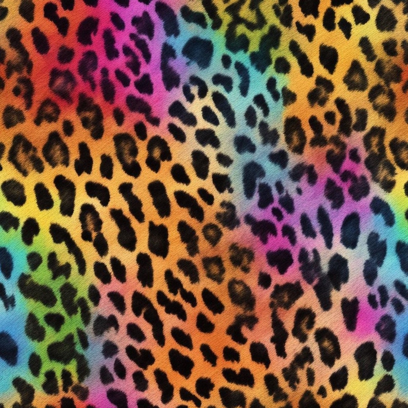 Rainbow Cheetah Leopard Print Set of 38 |seamless Patterns |instant ...