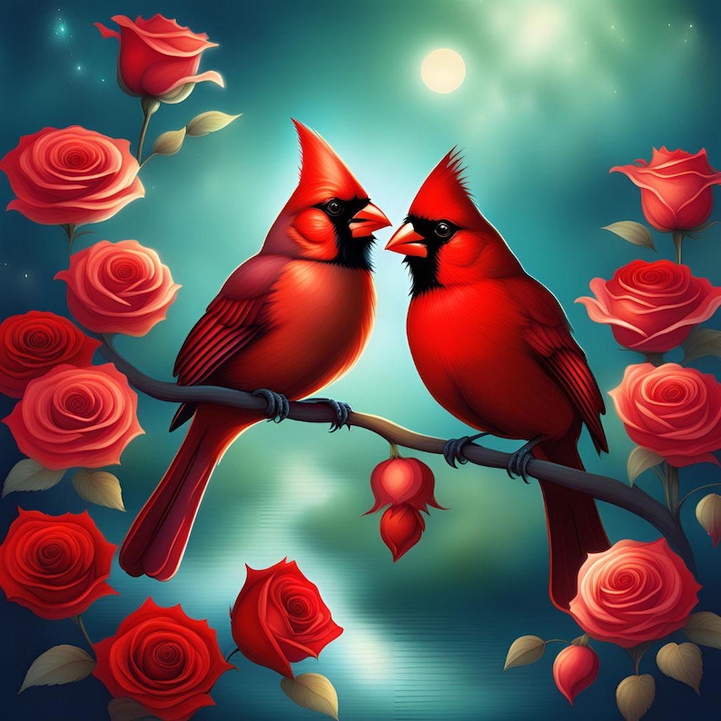 Red Cardinal Pattern Set of 7 |seamless Patterns| Instant Download ...