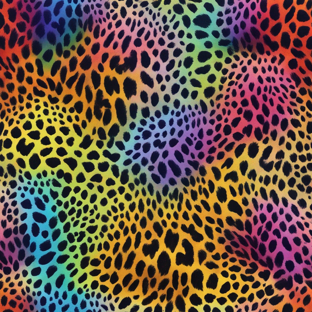 Gorgeous Rainbow Cheetah Print Set of 10 |seamless Patterns |instant ...