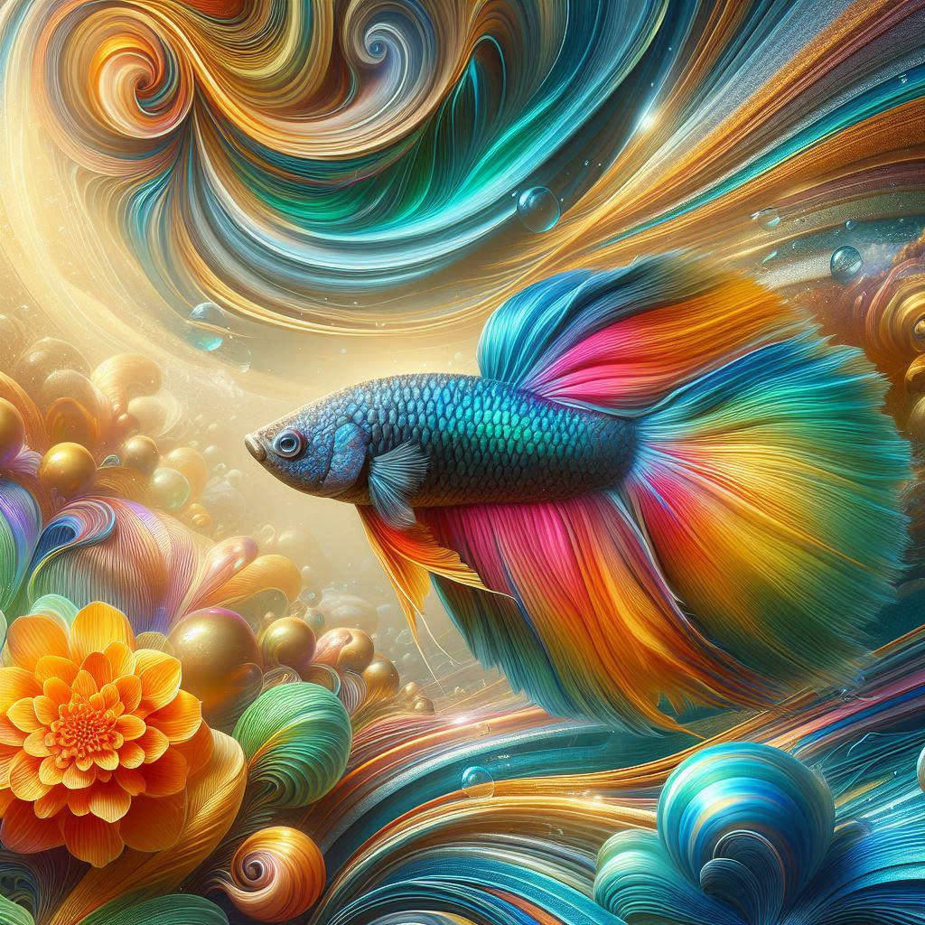 Beta Fish in Bright Rainbow Colors Set of 41 |seamless Patterns ...