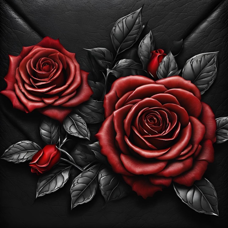 Beautiful Red Roses Pattern Set of 6 |seamless Patterns| Instant ...