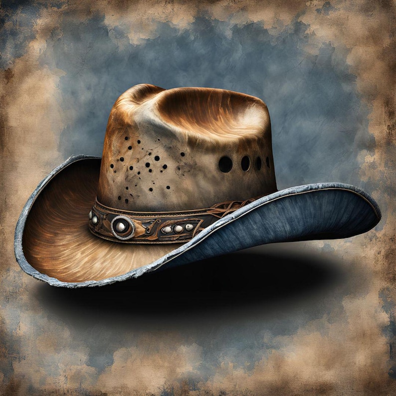 Distressed Cowboy Hat Seamless Patterns: Western Digital Paper (instant ...