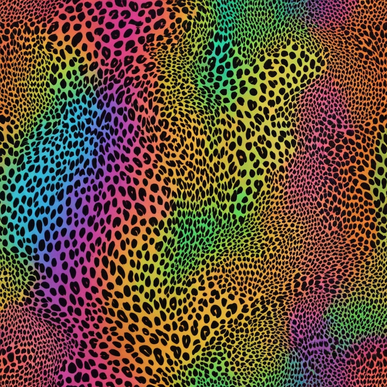 Gorgeous Rainbow Cheetah Print Set of 10 |seamless Patterns |instant ...