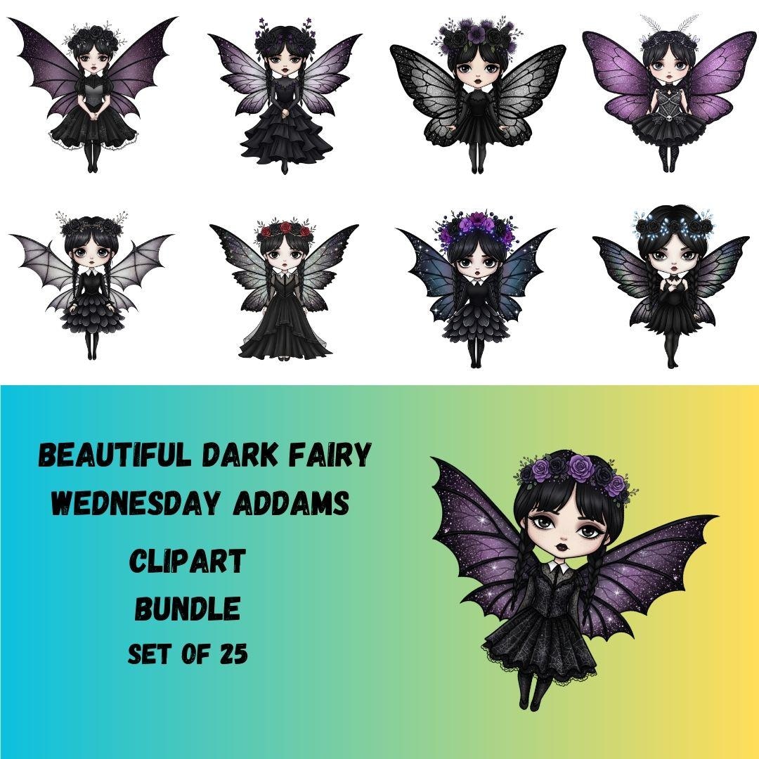 Dark Fairy Wednesday Addams Sublimation PNG Bundle (instant Download ...