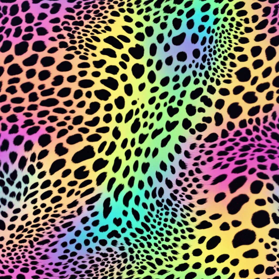 Gorgeous Rainbow Cheetah Print Set of 10 |seamless Patterns |instant ...