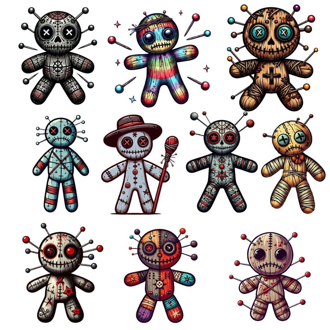 Voodoo Dolls Set of 18 Sublimation PNG Print |instant Download ...