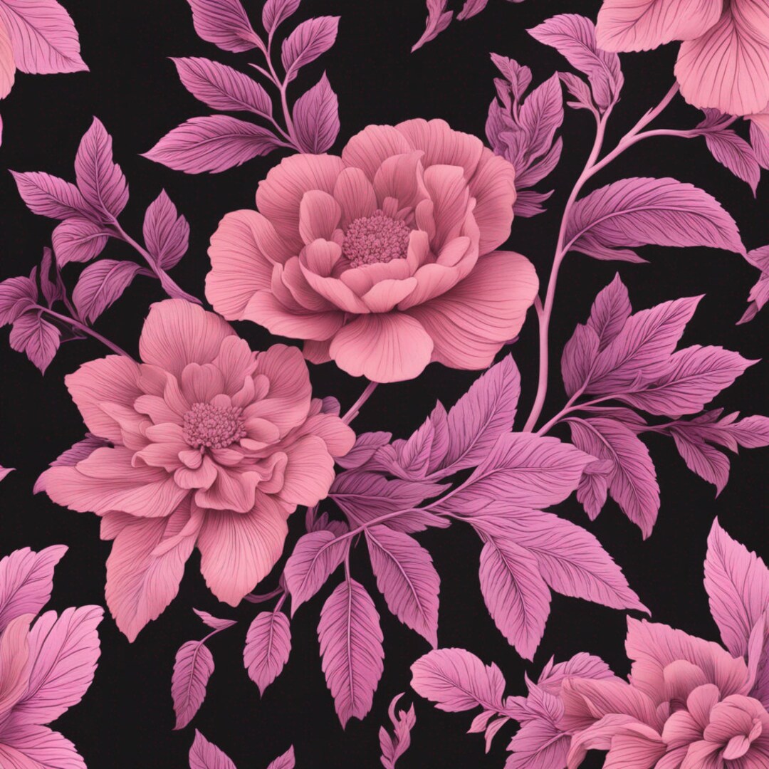 Pink and Purple Floral Set of 8 |seamless Patterns |instant Download ...