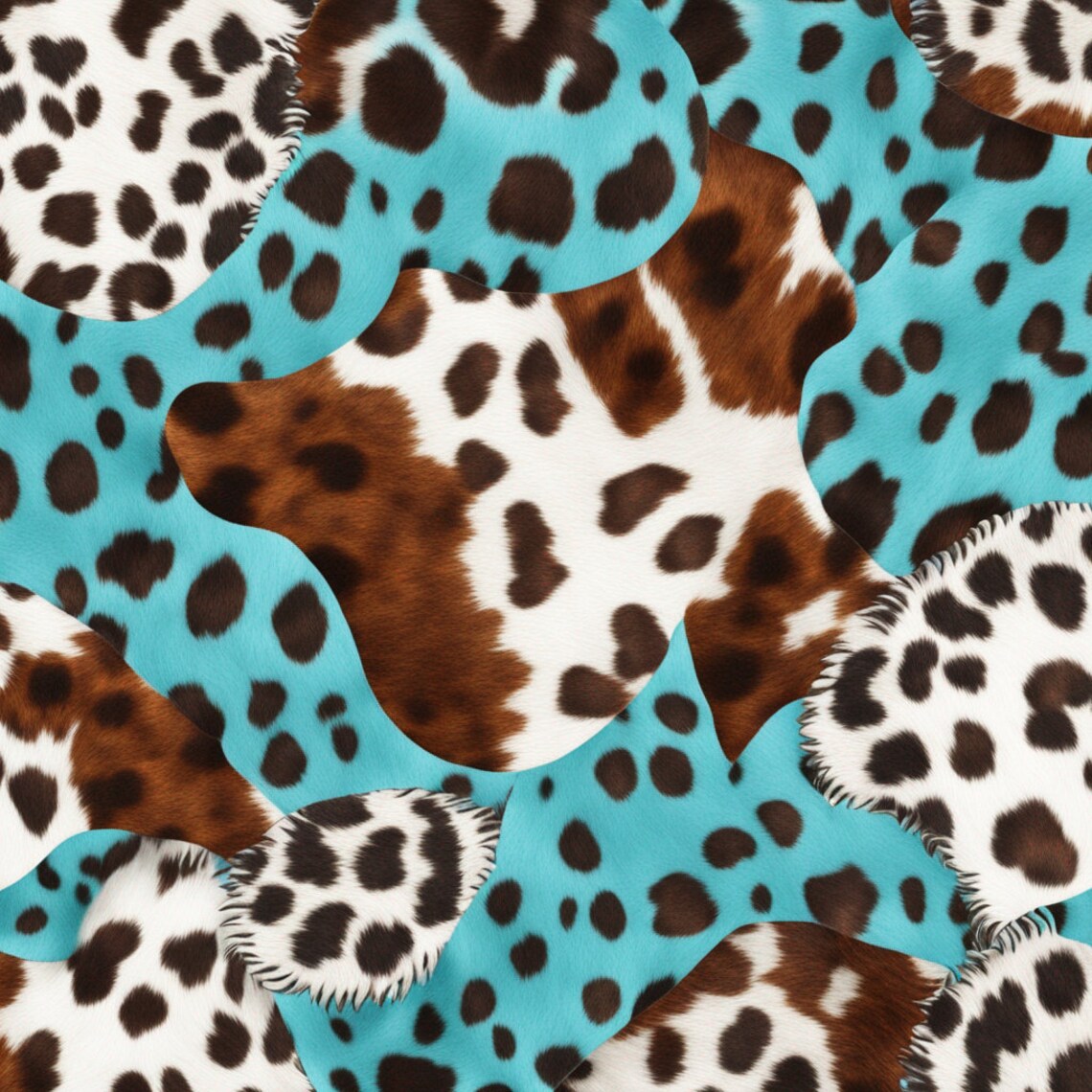 Western Cowhide Print Set of 10 |seamless Patterns |instant Download ...