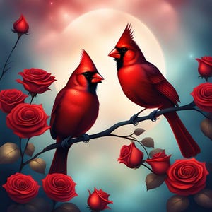 Red Cardinal Pattern Set of 7 |seamless Patterns| Instant Download ...