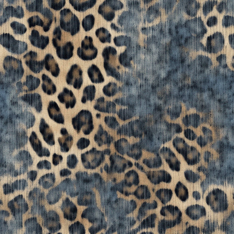 Leopard Print Denim Set of 8 |seamless Patterns |instant Download ...