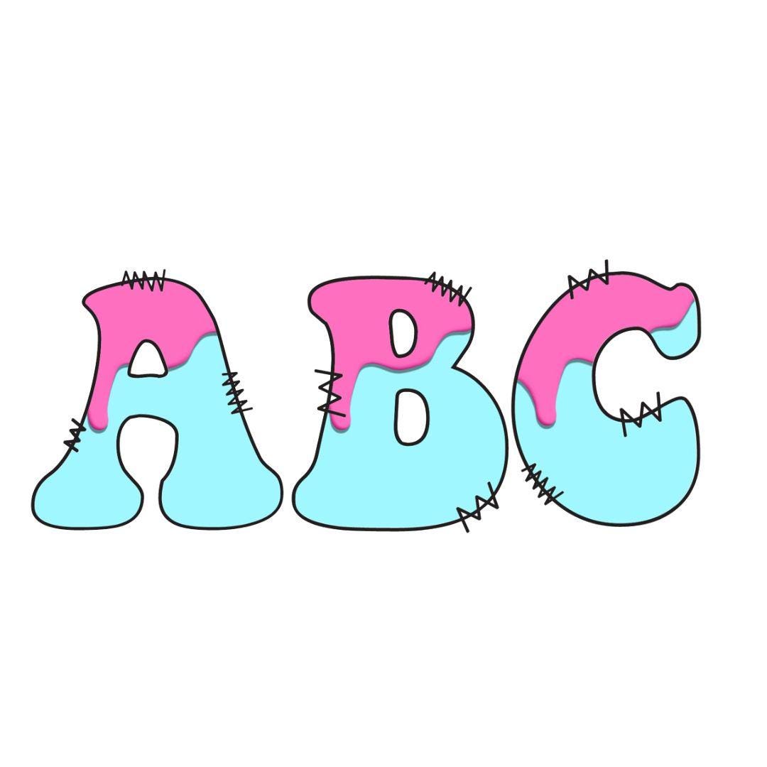 Ice Cream Drip Doodle Alphabet PNG Graphic Set - Etsy