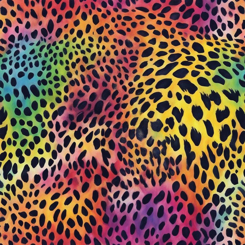 Gorgeous Rainbow Cheetah Print Set of 10 |seamless Patterns |instant ...