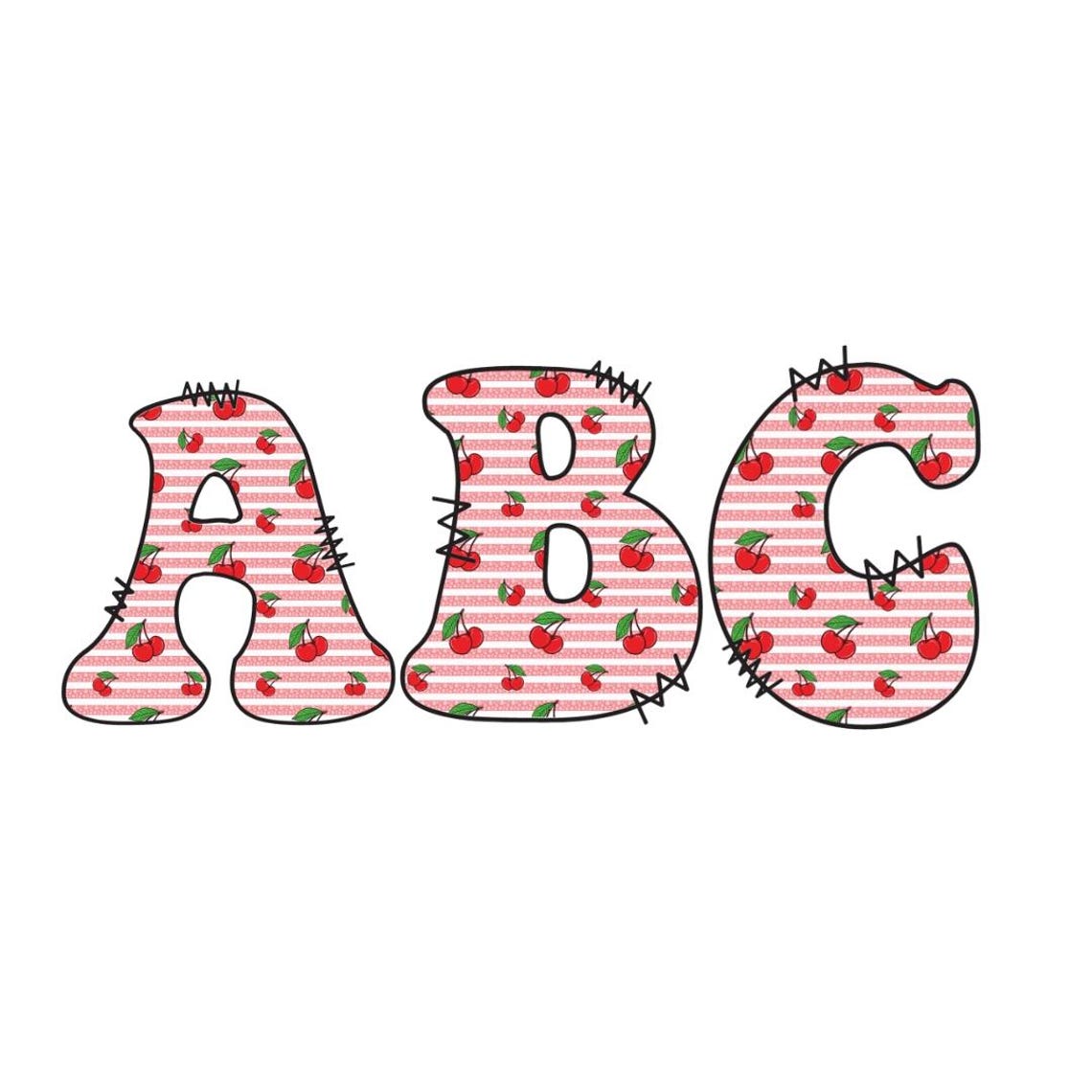 Cherry Doodle Alphabet PNG: Uppercase Letters, Font (digital Download ...