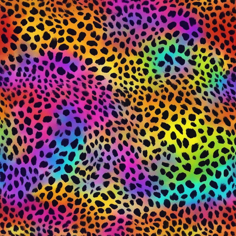 Gorgeous Rainbow Cheetah Print Set of 10 |seamless Patterns |instant ...