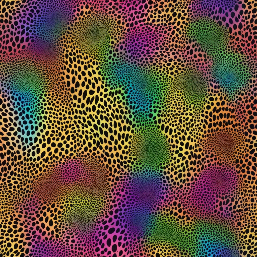 Gorgeous Rainbow Cheetah Print Set of 10 |seamless Patterns |instant ...