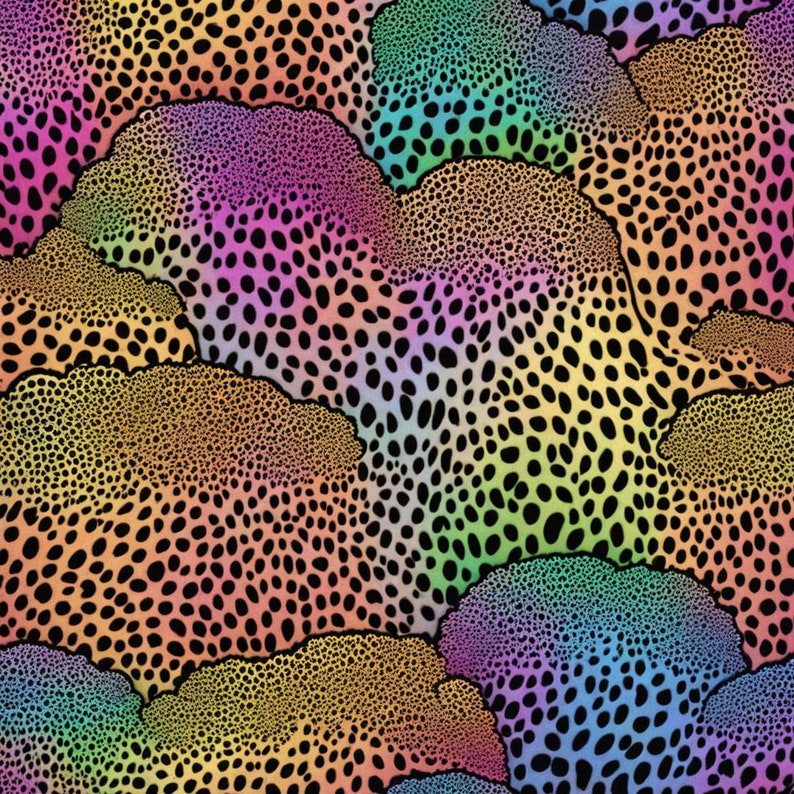 Gorgeous Rainbow Cheetah Print Set of 10 |seamless Patterns |instant ...