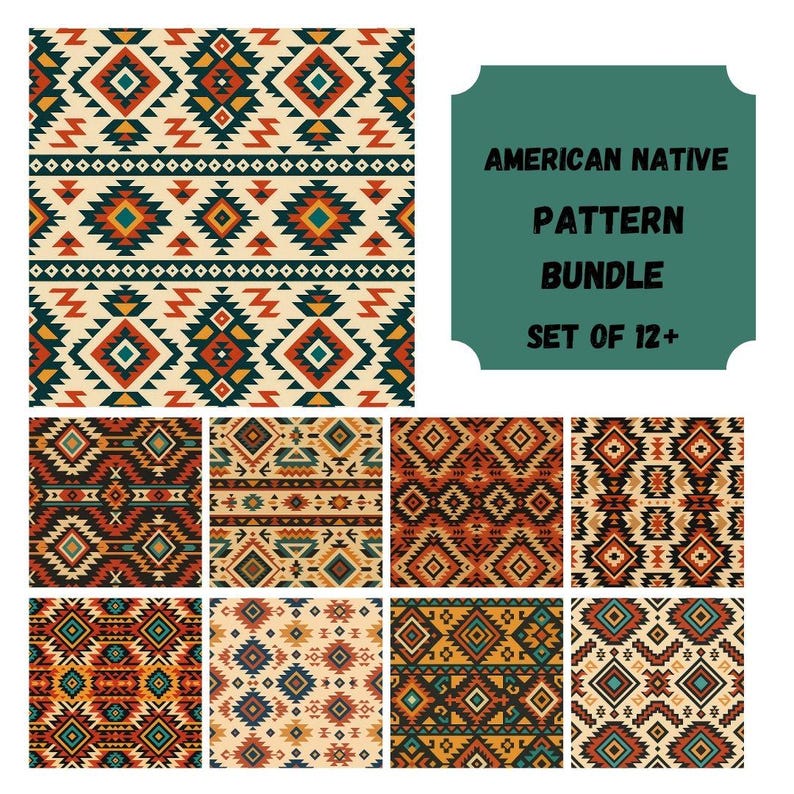 American Native Set of 12+ |seamless Patterns |instant Download ...