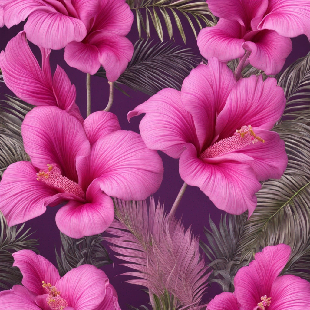 Tropical Floral Set of 9 |seamless Patterns |instant Download ...