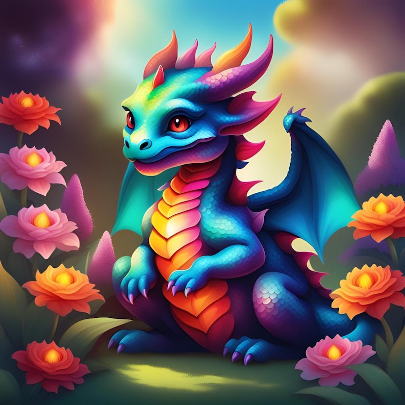 Baby Dragon Pattern Set of 8 |seamless Patterns| Instant Download ...