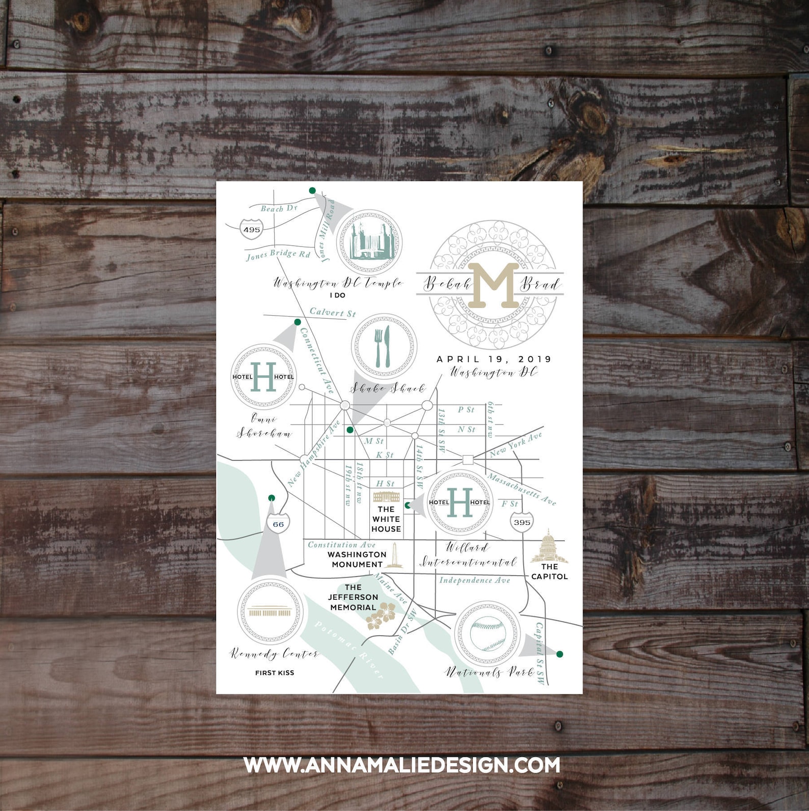 Wedding Invitation Map, Event Map, Guest Map, Driving Directions ...
