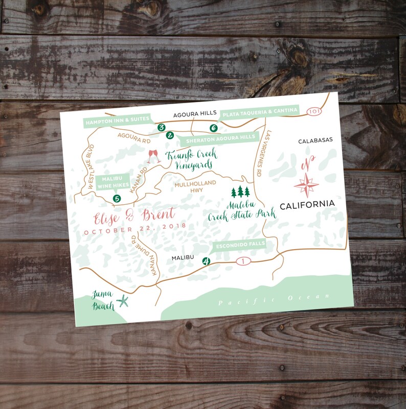 Map Hand Drawn Map Wedding Map Event Map Printed Maps Diy - Etsy