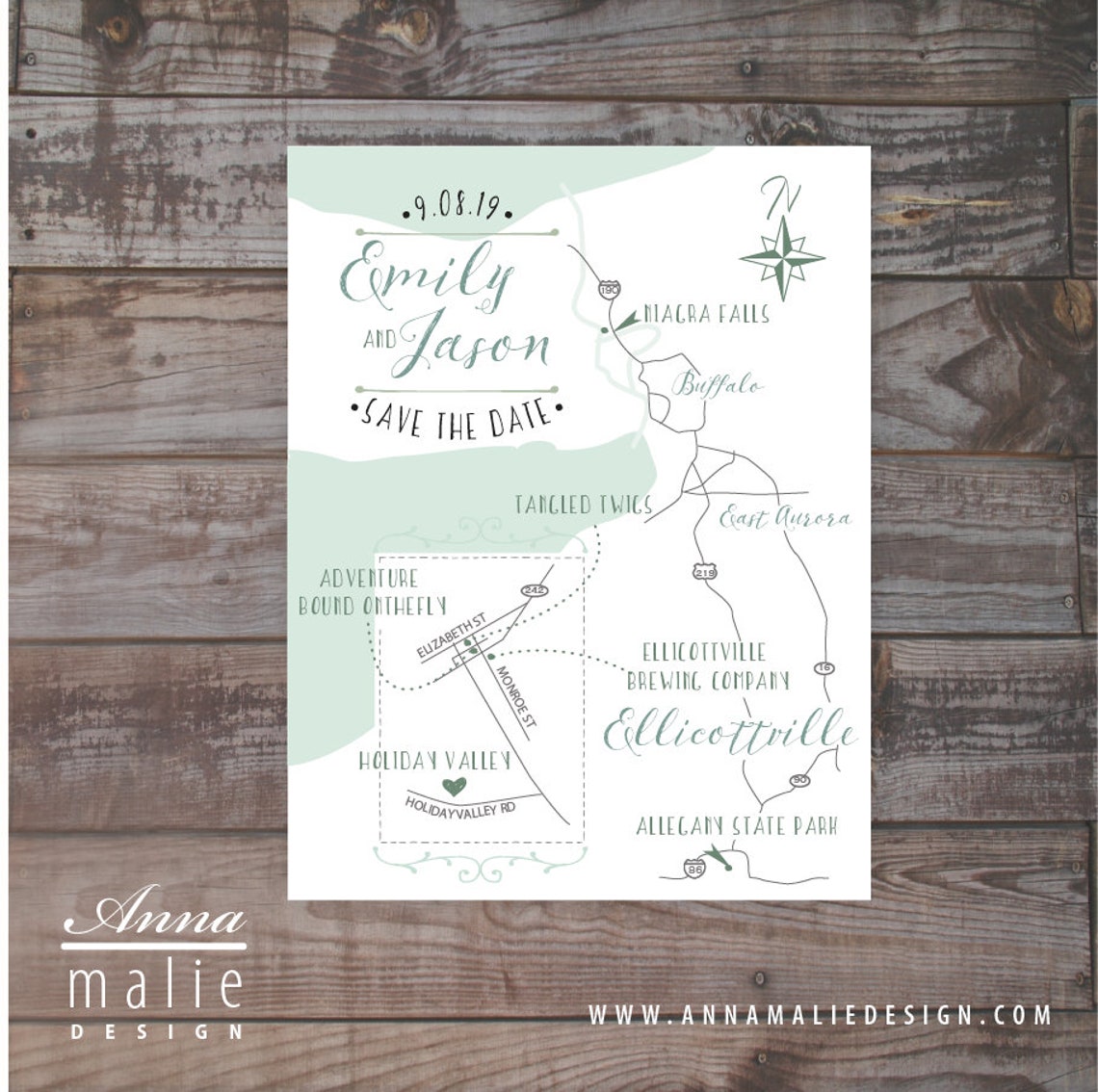 Save the Date Map Wedding Invitation Map Event Map Guest - Etsy