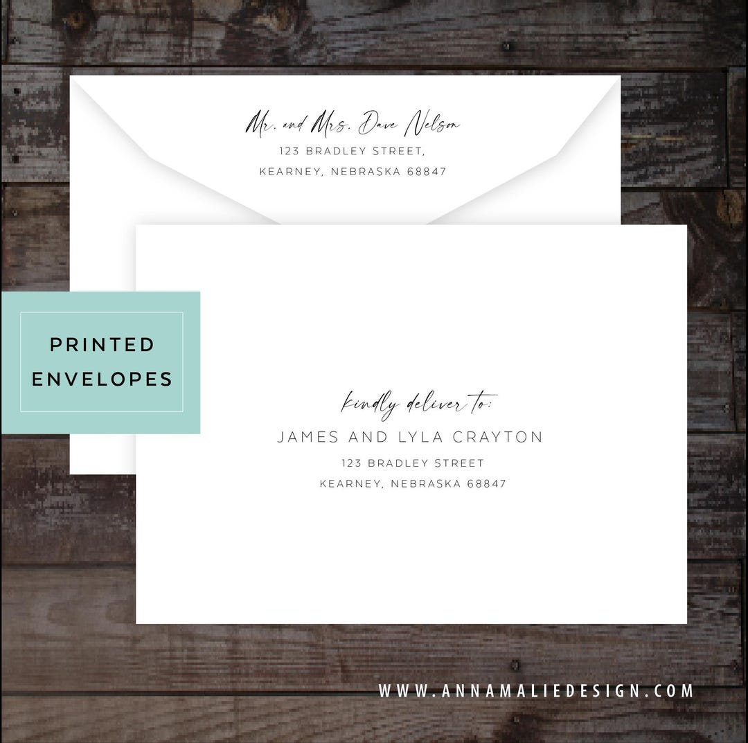 Personalized Wedding Envelope Addressing | Guest Addressed Digital ...