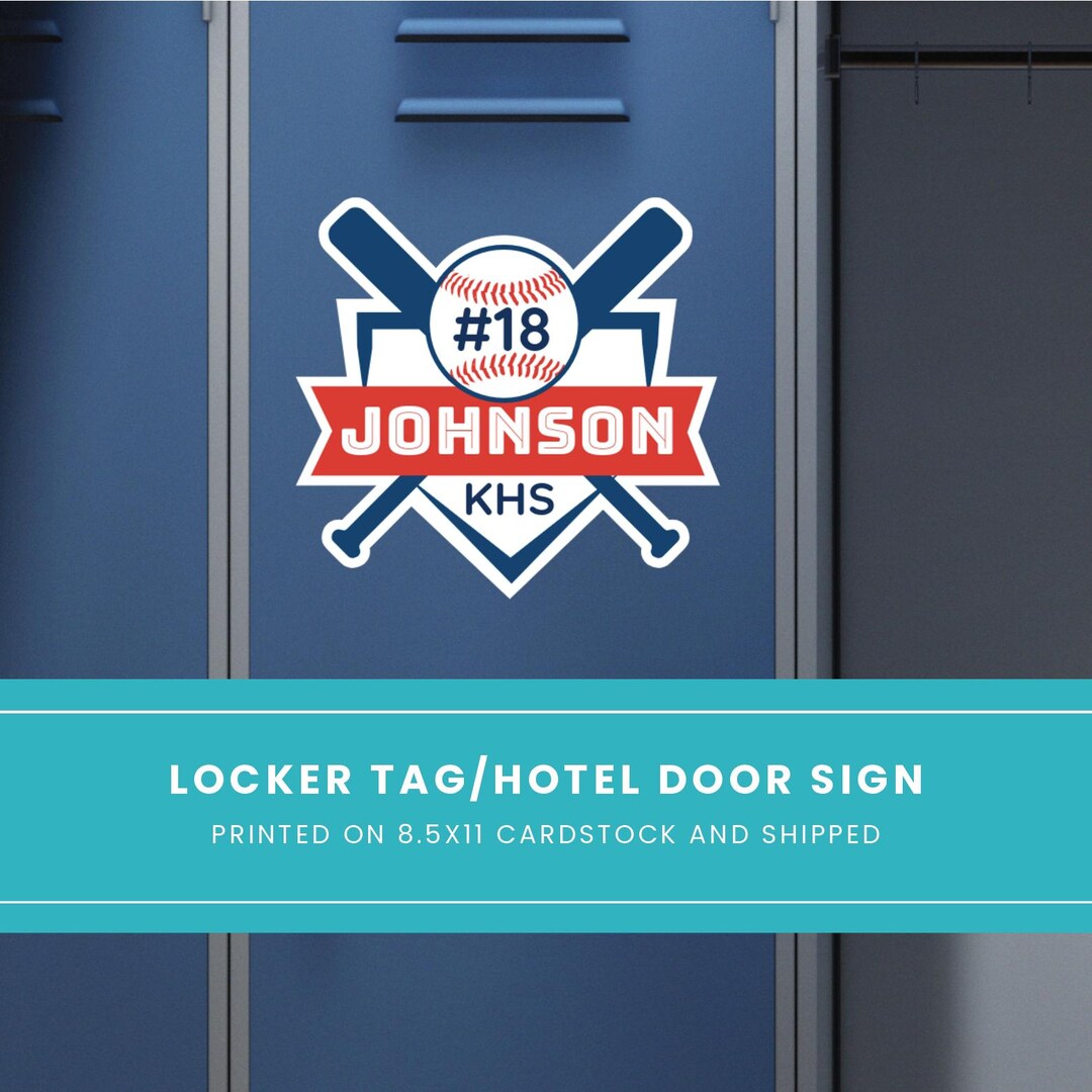 PRINTED Baseball, and Locker Door Name Signs, Locker Decoration Name ...