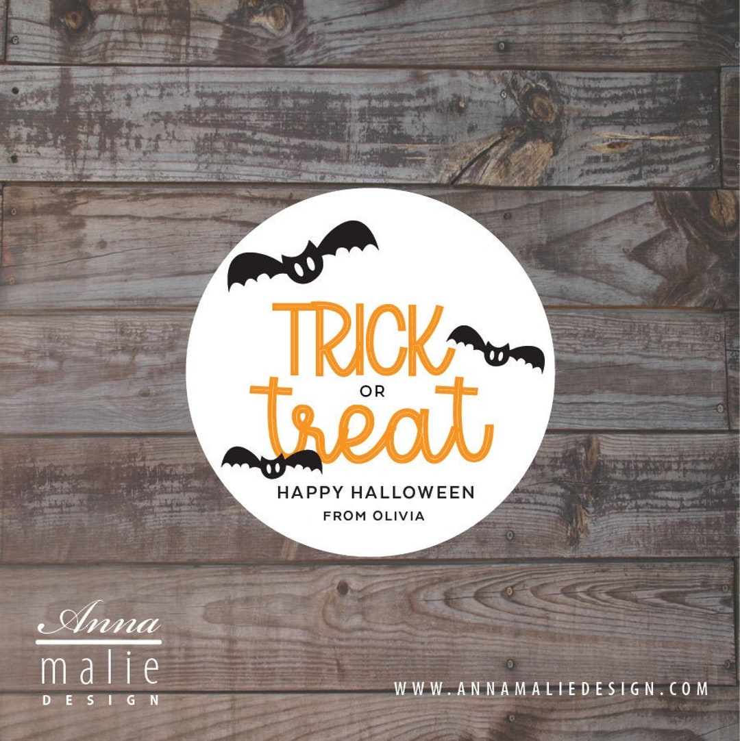 Halloween Stickers, Trick or Treat Bag Stickers, Halloween Labels ...