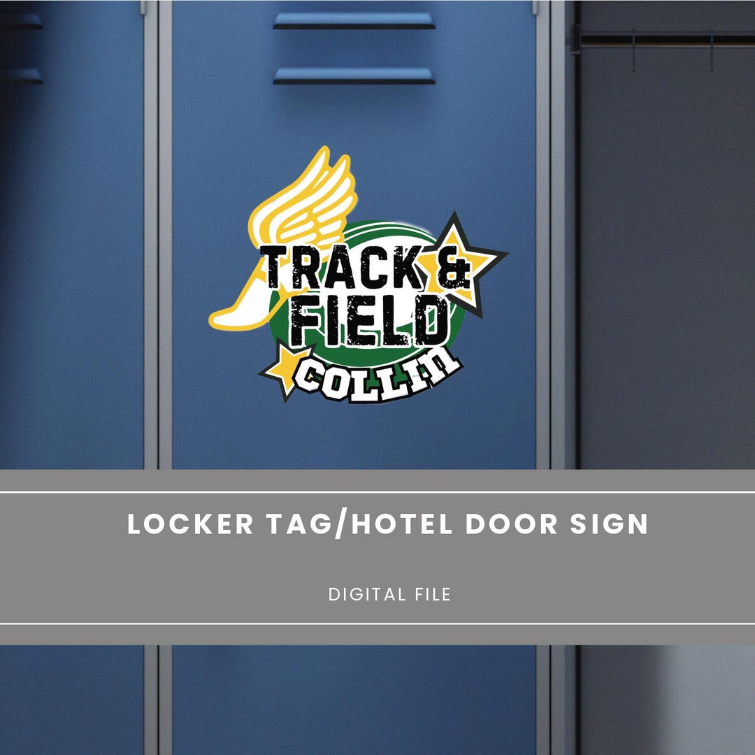 Track and Field Locker Sign, Hotel Door Sign, Locker Decoration Name ...