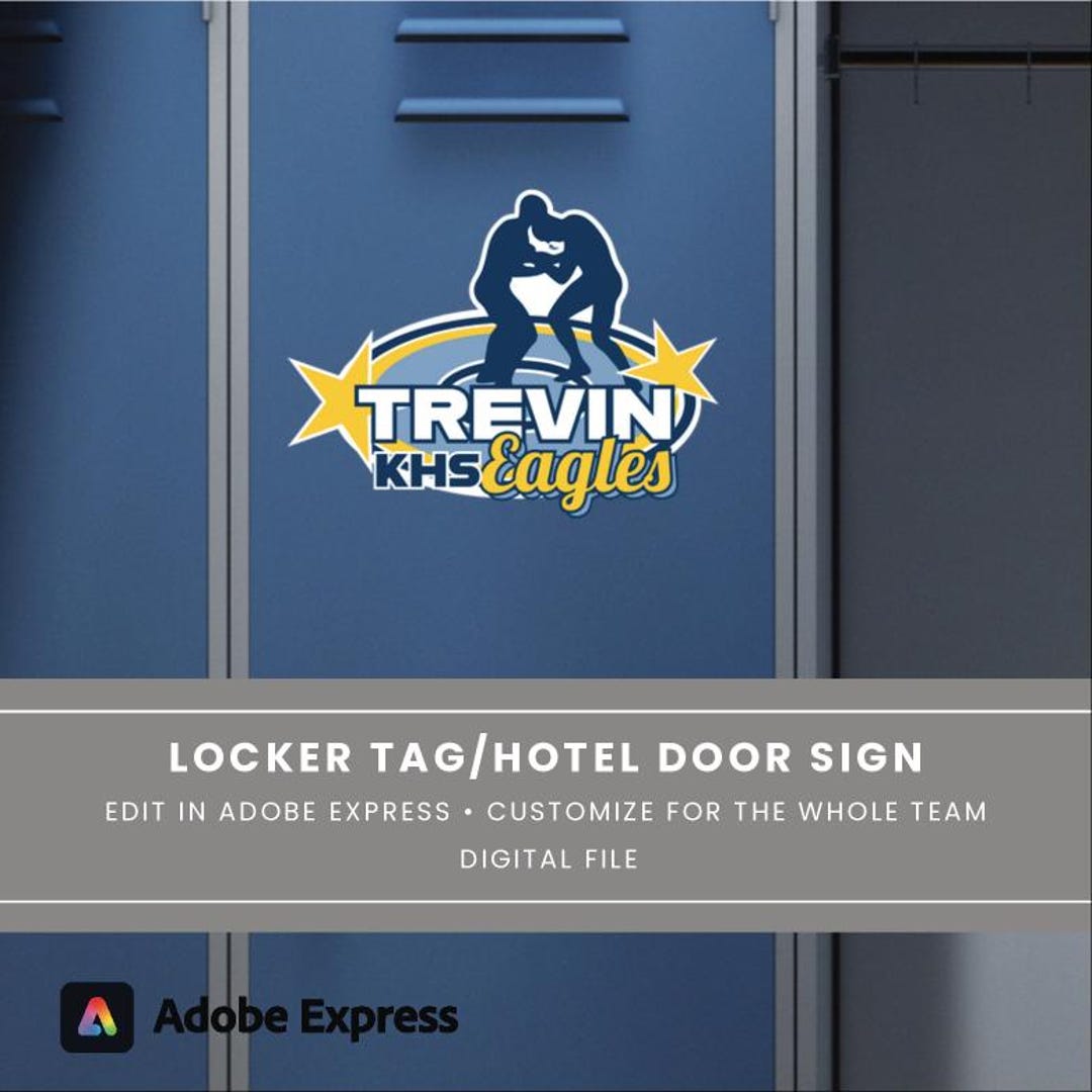 Editable Wrestling Locker Tag Template | Custom Team Spirit Sign ...