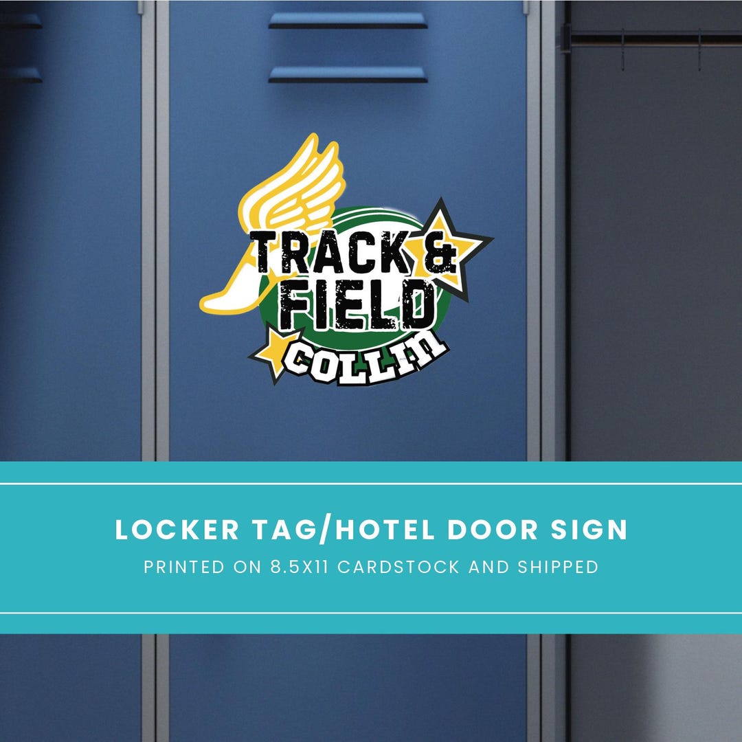 PRINTED Track and Field and Locker Door Signs, Locker Decoration Name ...