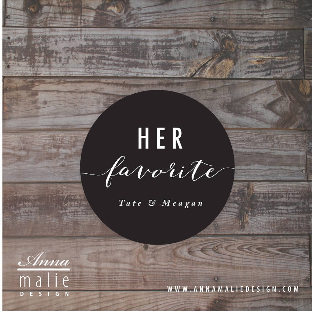 Her Favorite Sticker Label for Wedding Party Favors and Hotel Gift Bags ...