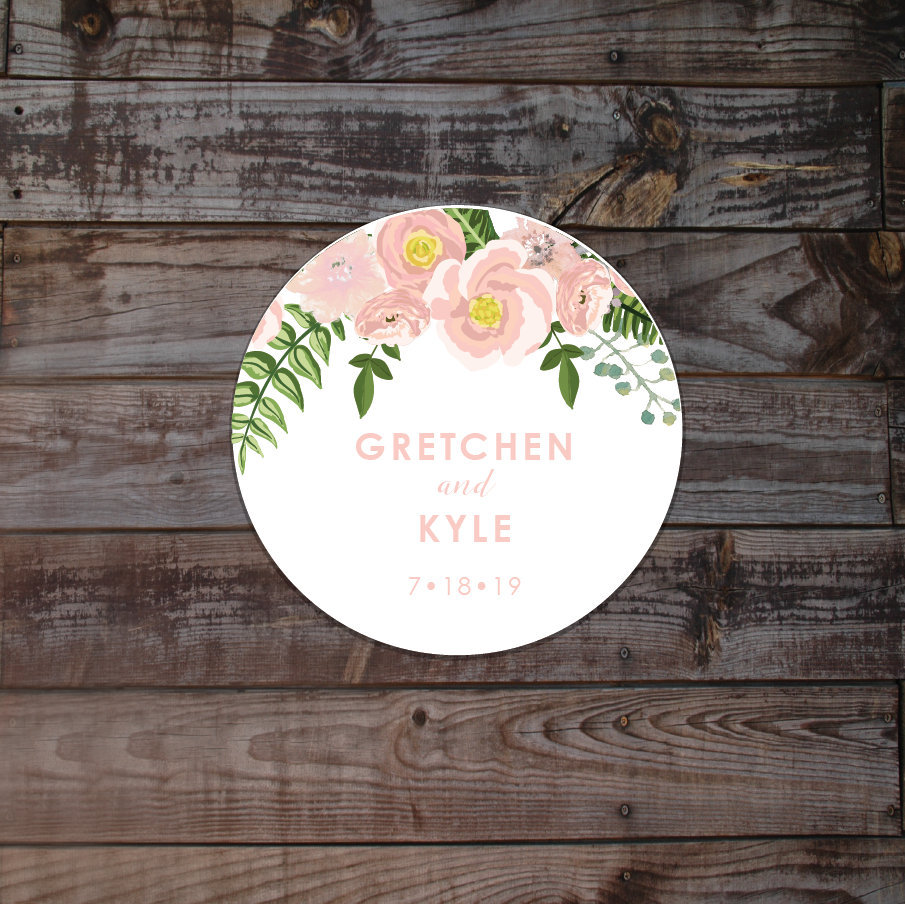 Floral sticker wedding sticker Favor box label welcome bag | Etsy