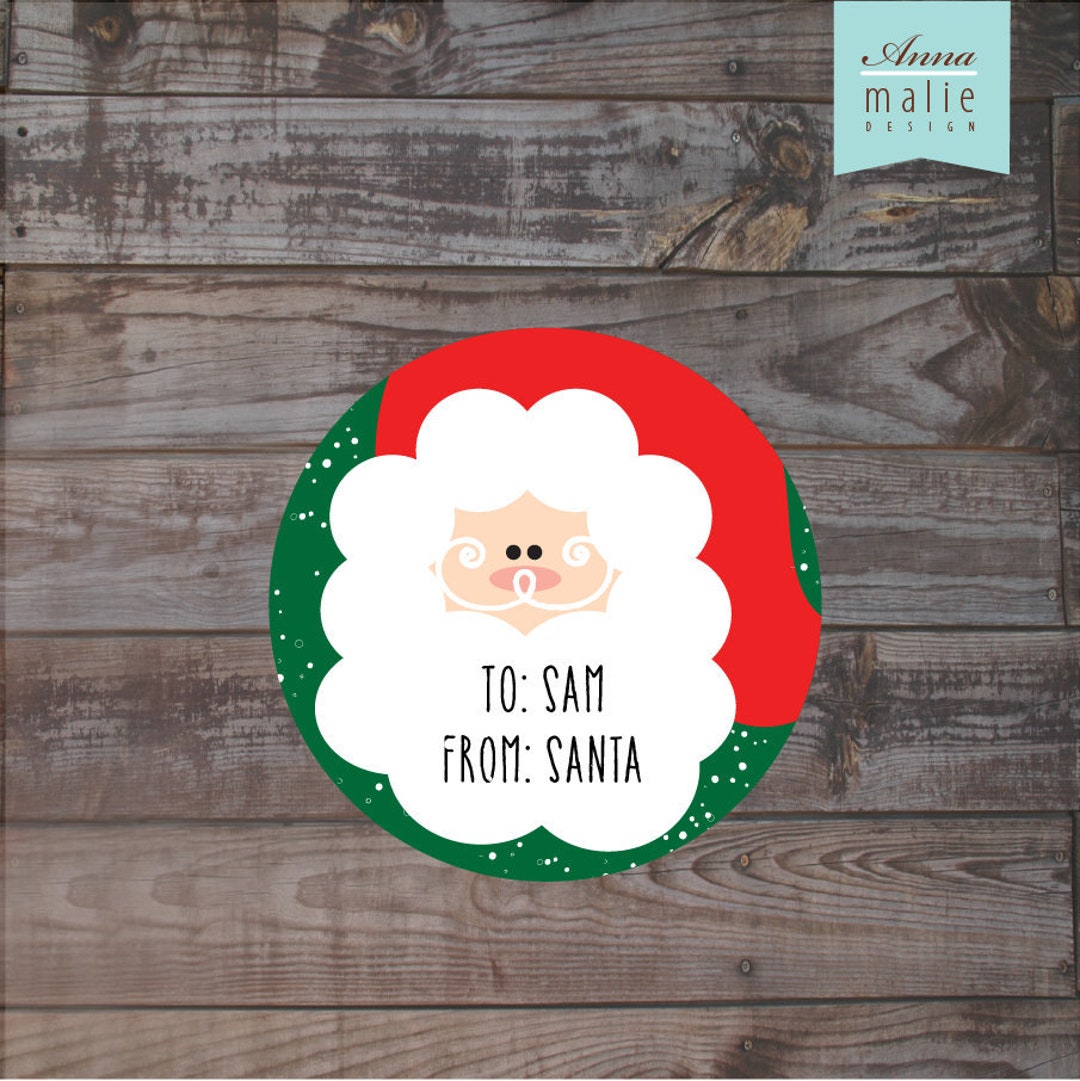 From Santa Gift Tag, Christmas Present Label, Holiday Stickers ...