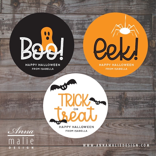 Trick or Treat Bag Stickers Halloween Labels Halloween - Etsy