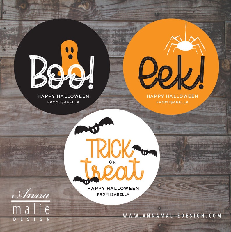 Trick or Treat Bag Stickers, Halloween Labels, Halloween Stickers ...