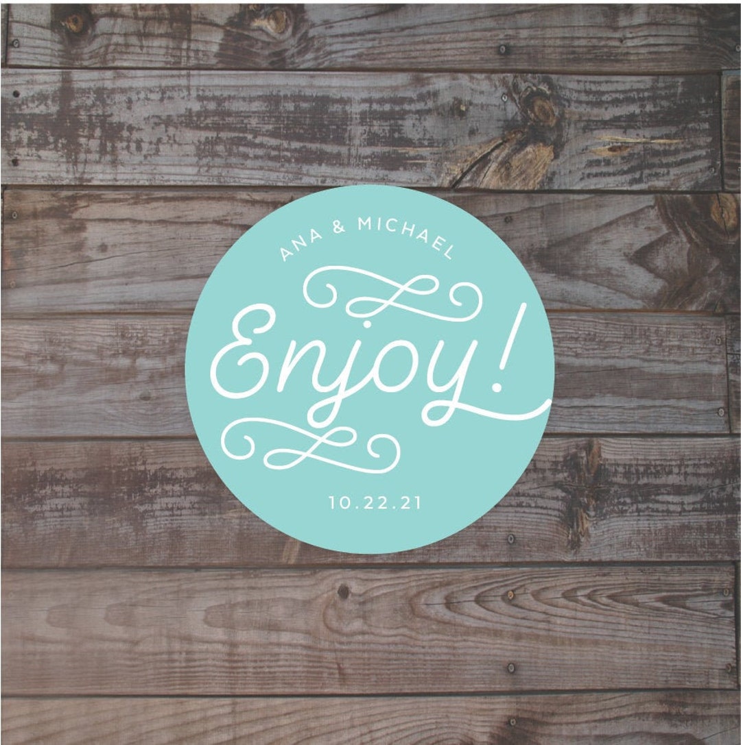 Enjoy Favor Stickers, Welcome Bag Stickers, Wedding Favor Label, Food ...