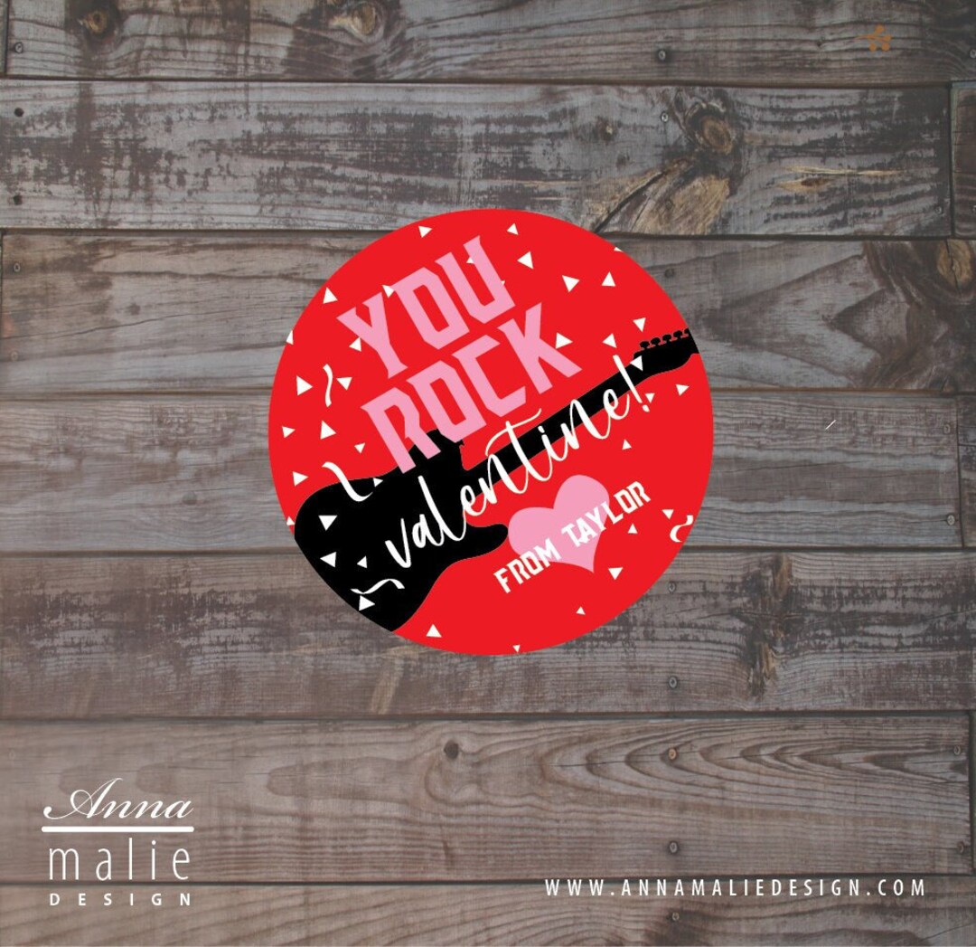 Valentine's Day Sticker, You Rock Valentine, School Valentines Stickers ...
