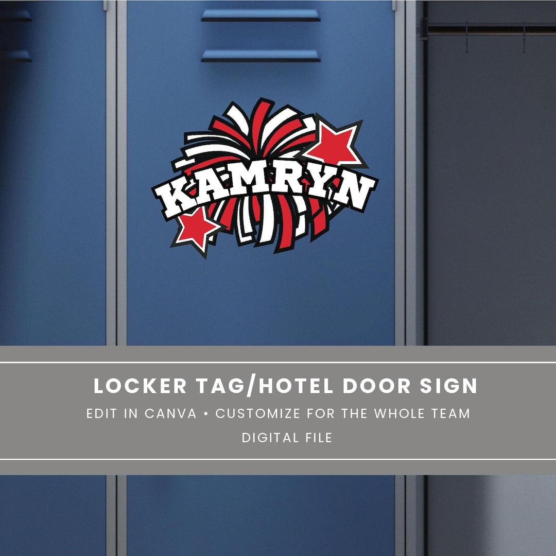 Cheerleader Locker Sign, Spirt Door Sign, Locker Decoration Name Tag ...