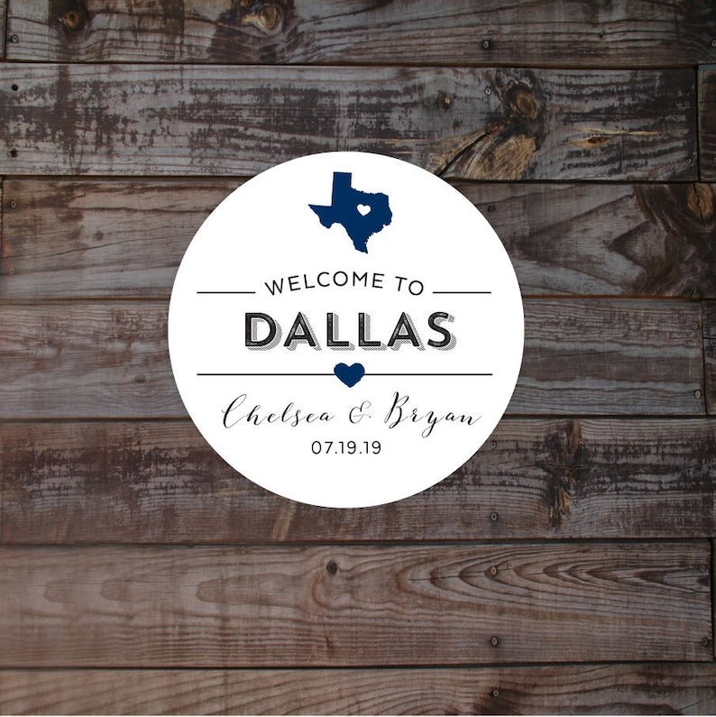 Welcome to Dallas Stickers Wedding Sticker Welcome Bag - Etsy
