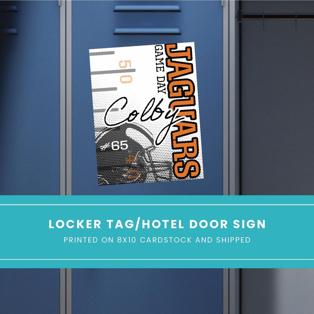 Personalized Football Locker Sign: Team Name & Number, 8x10 Printed Tag ...